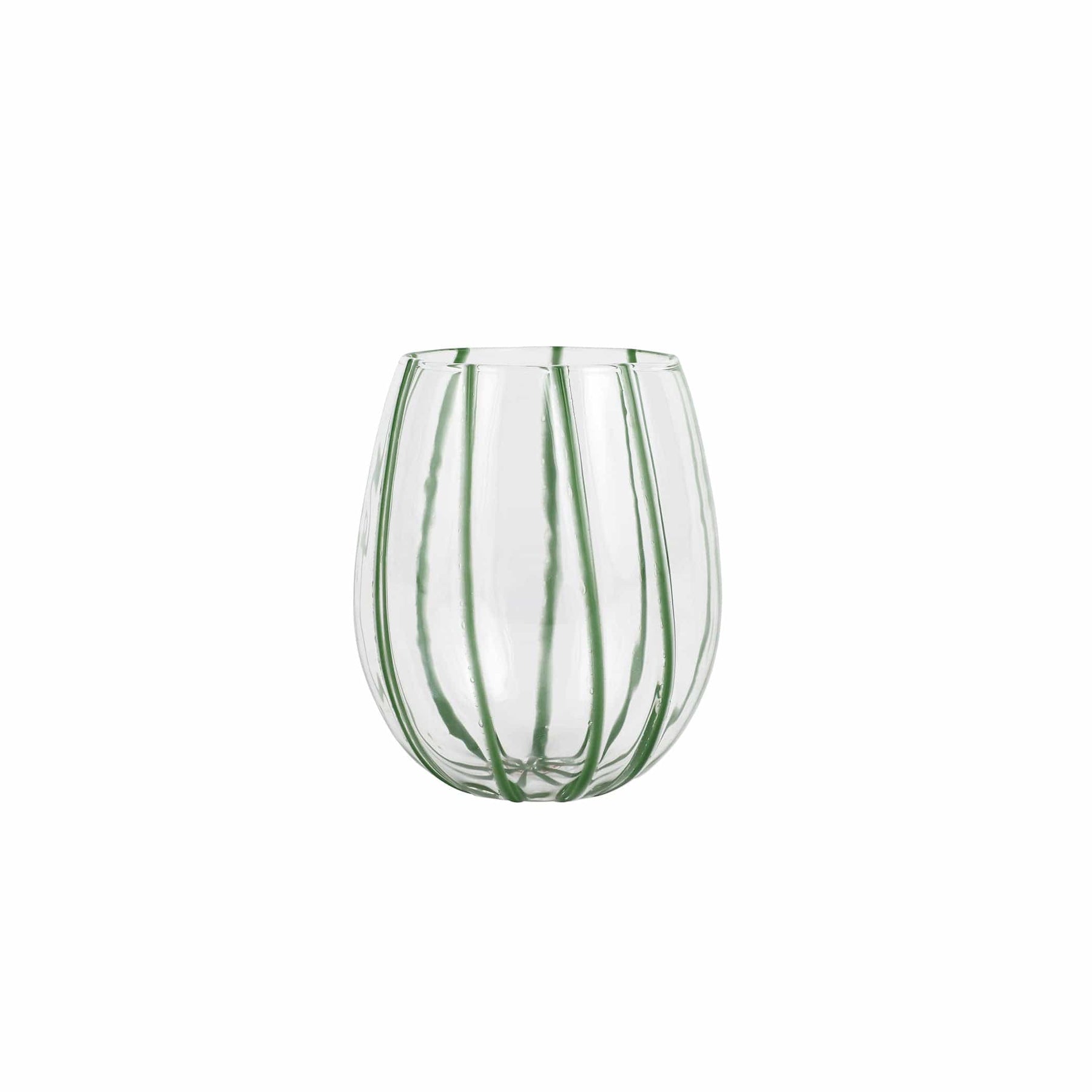 Nuovo Stripe Green Stemless Wine Glass – VIETRI