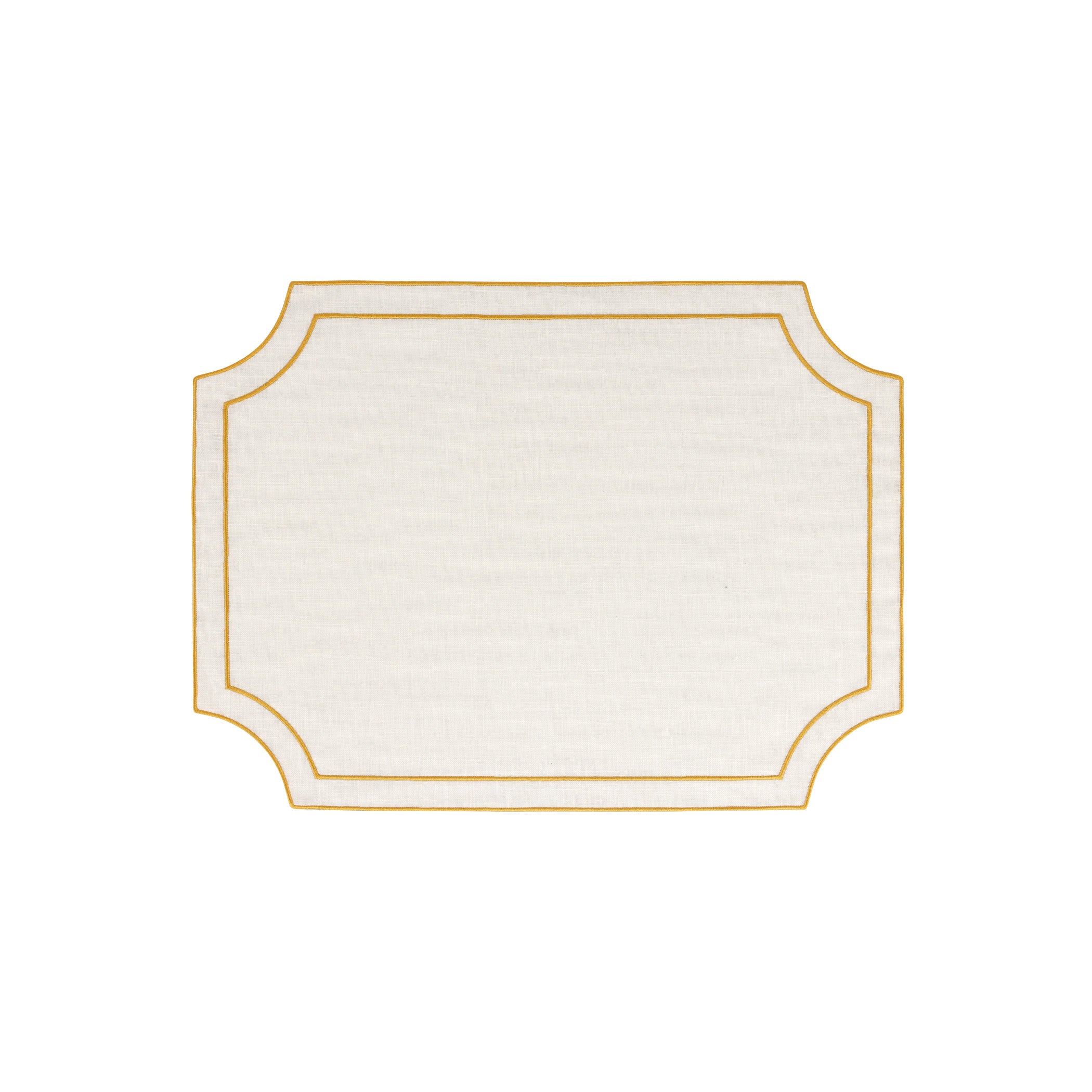 Tessuti White Rectangular Placemats with Gold Stitching - Set of 4 – VIETRI