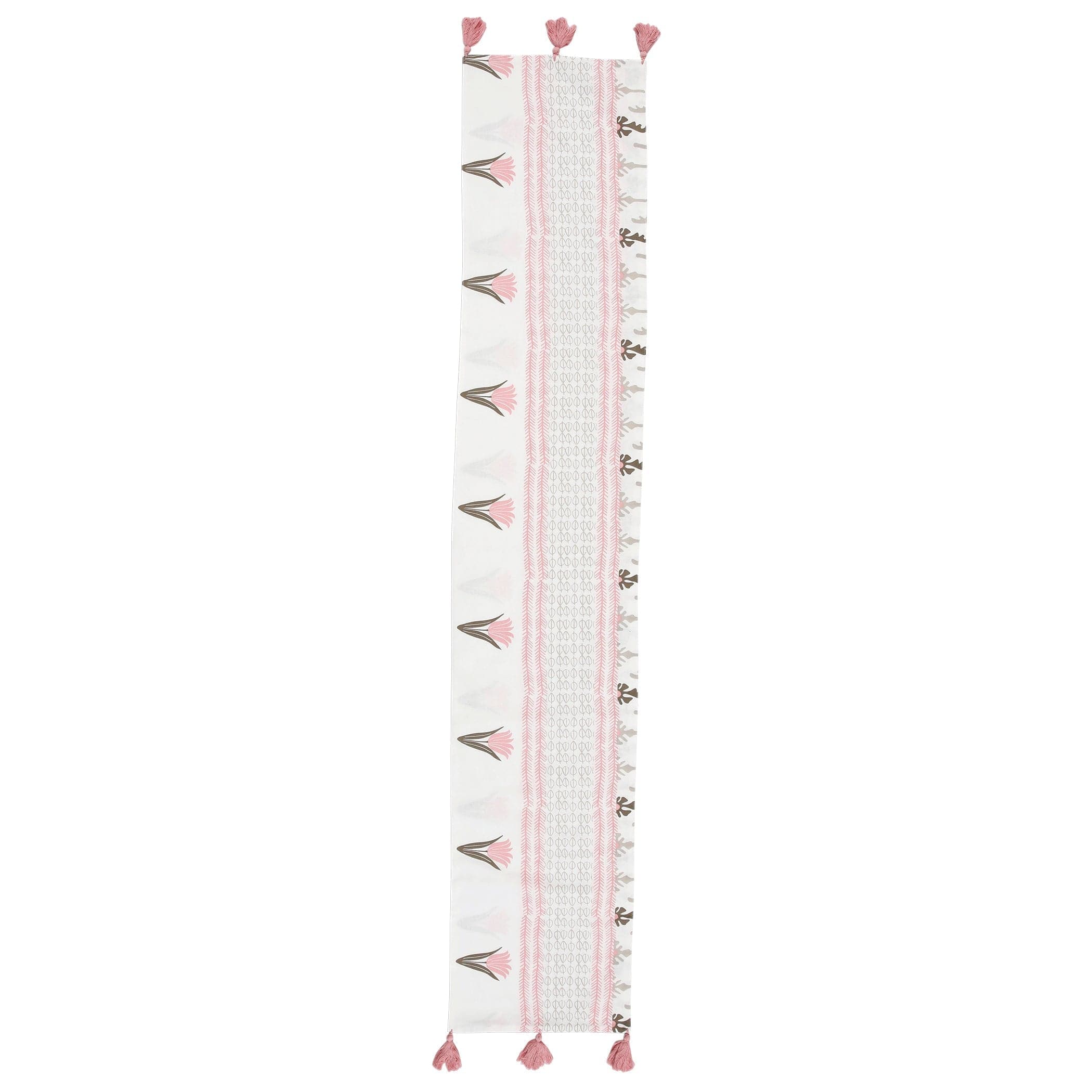 Bohemian Linens Gray/Pink Runner – VIETRI