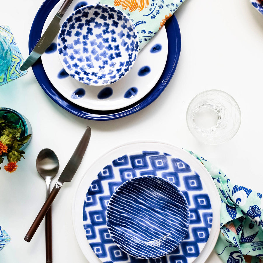 Santorini Blue & White Striped Bowl | Small Condiment Bowl | VIETRI